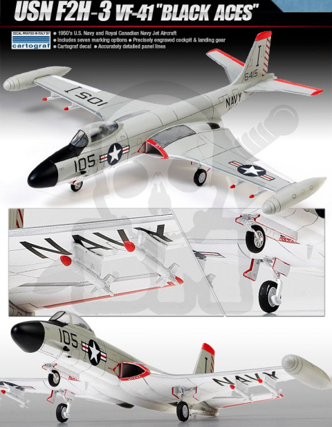 Battle-Models > Academy 12548 USN F2H-3 VF-41 Black Aces 1:72
